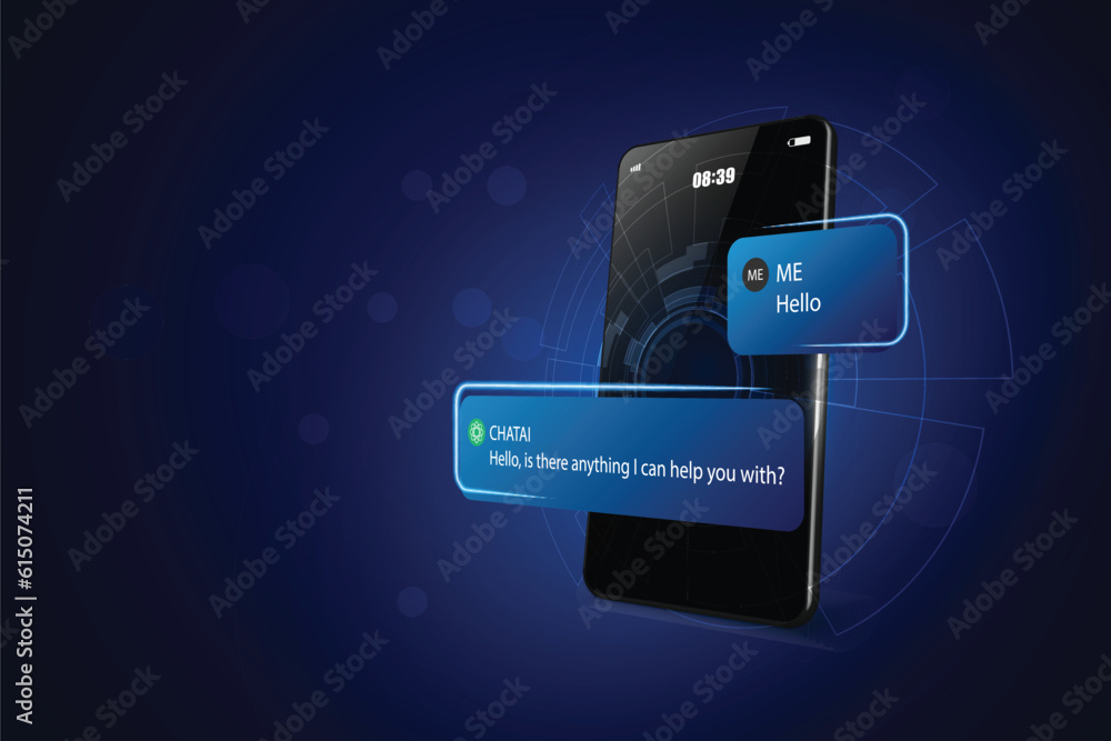 AI Content Generator. Chatbot technology, isometric. Technology and ...