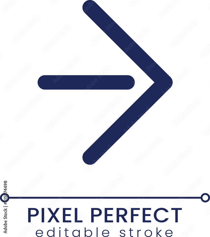 Move forward pixel perfect linear ui icon. Social media app navigation. Next step. GUI, UX ...