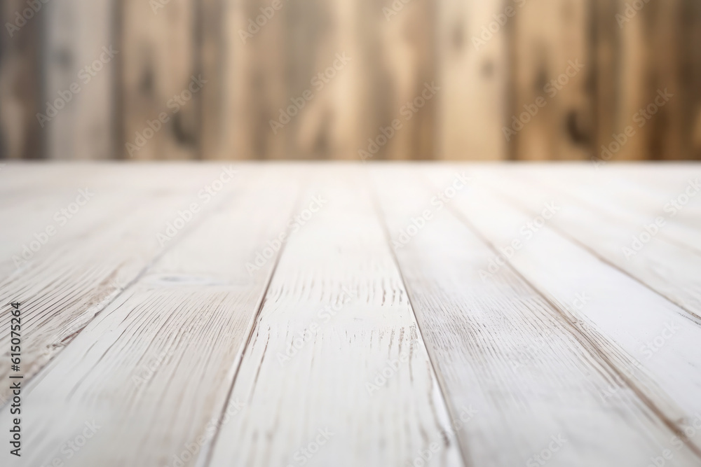Light wooden blank background. Empty wooden table on a wooden wall ...
