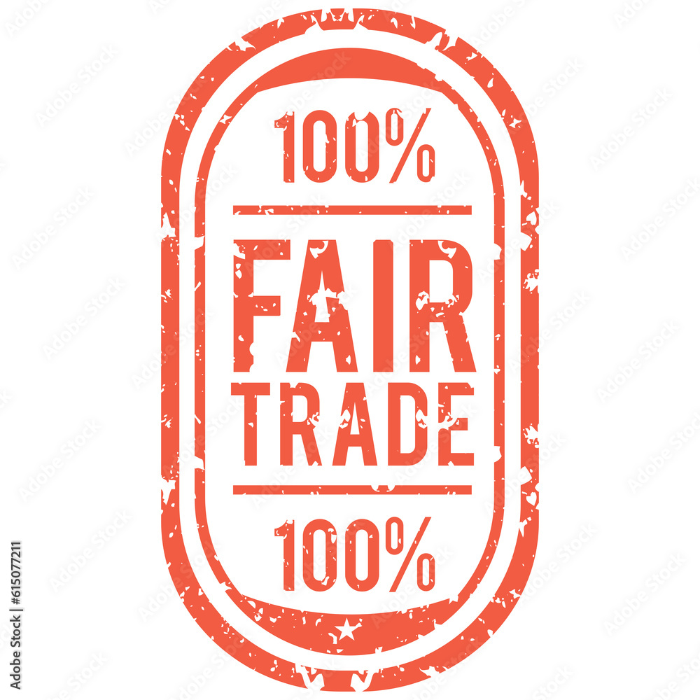 Digital png illustration of red 100 percent fair trade text on ...