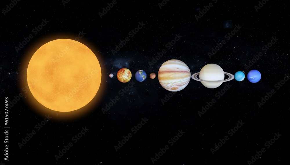 The 8 Planets and the sun in Milky way or our Solar System in Order of ...