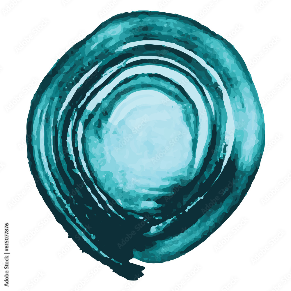 Digital png illustration of blue paint circle and copy space on ...