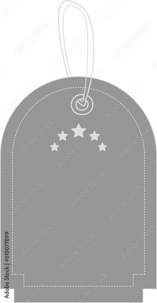 Digital png illustration of grey name tag with copy space on ...