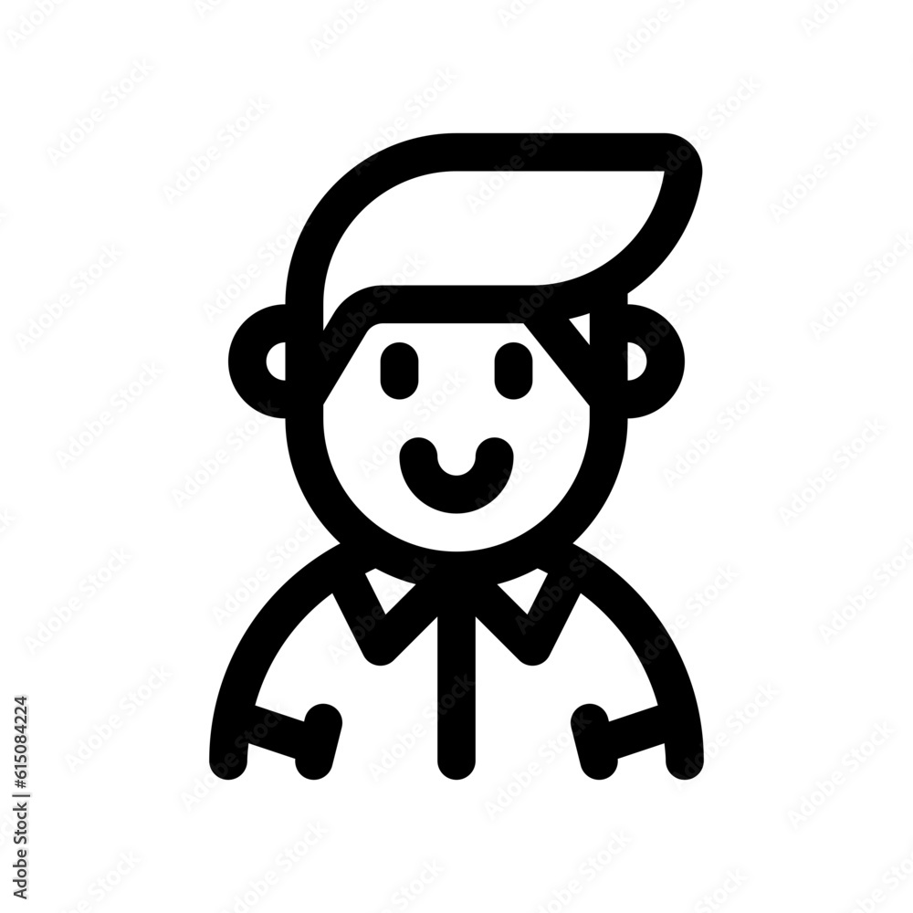 Editable hipster person with undercut hair avatar vector icon. User ...