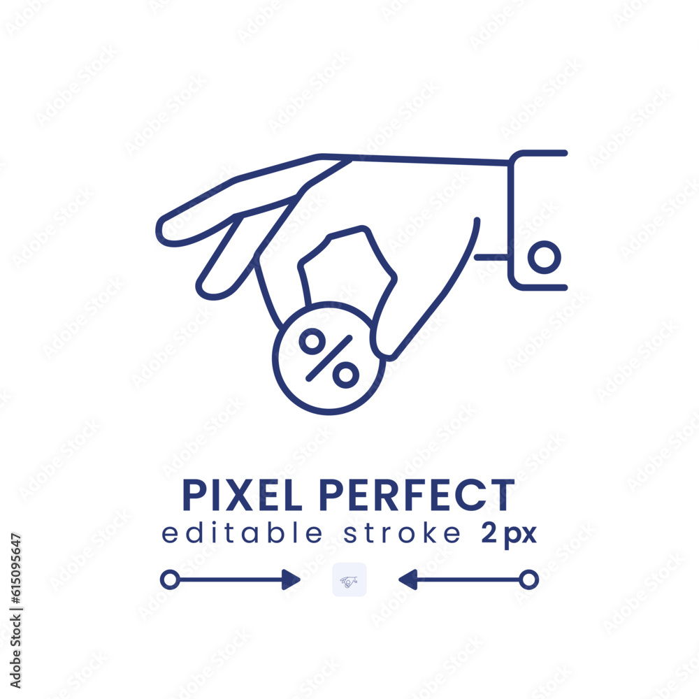 Profit percentage linear desktop icon. Income tax. Banking loan ...