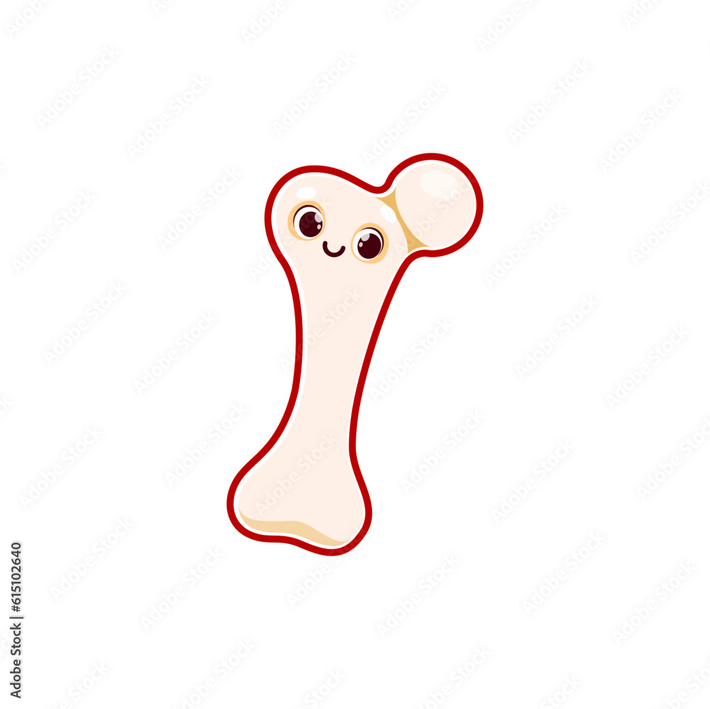 Cartoon bone human body organ character. Isolated vector medical ...