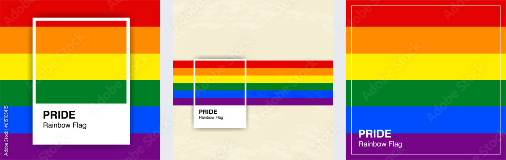 Collection of Pride Rainbow Flags art posters. Color Palette Concept ...