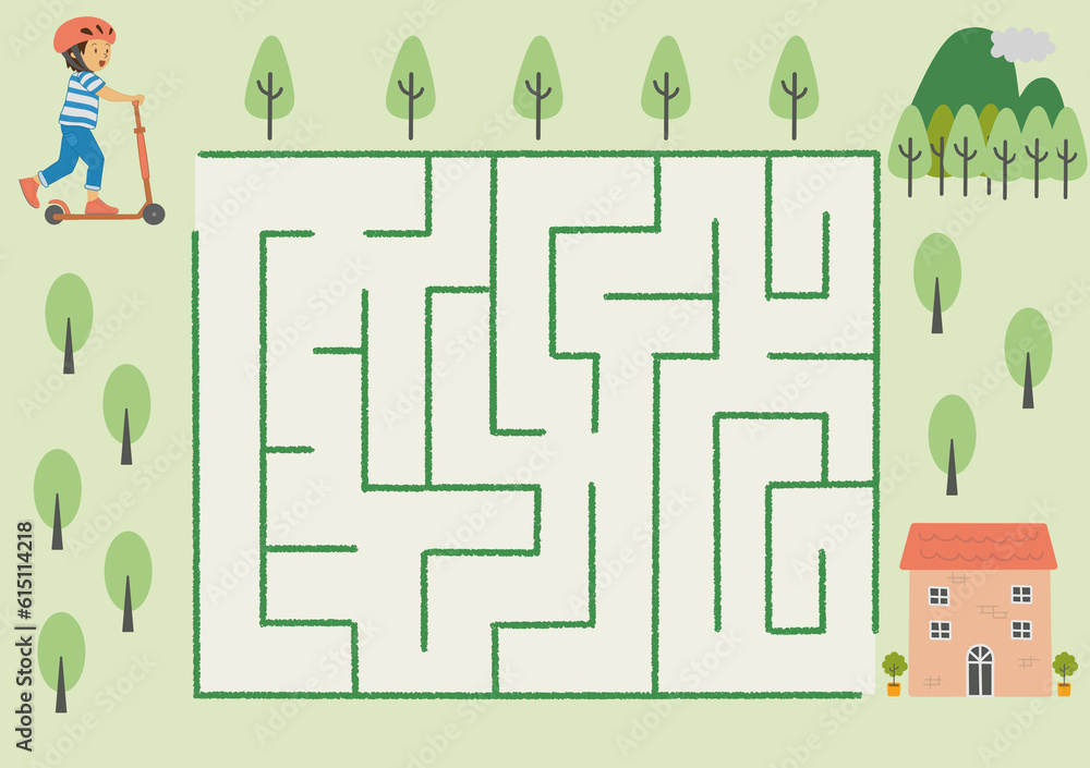 Maze activity sheet for children. Cute maze for kids. Kids labyrinth ...