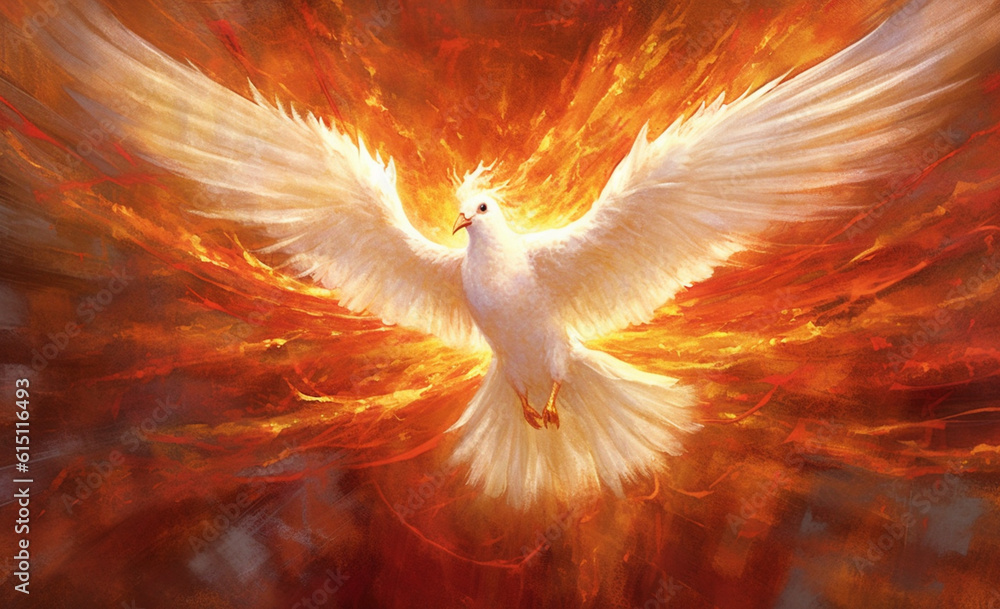 Ilustrace „Dove of Divine Light: Depiction of the Holy Spirit as a Dove ...