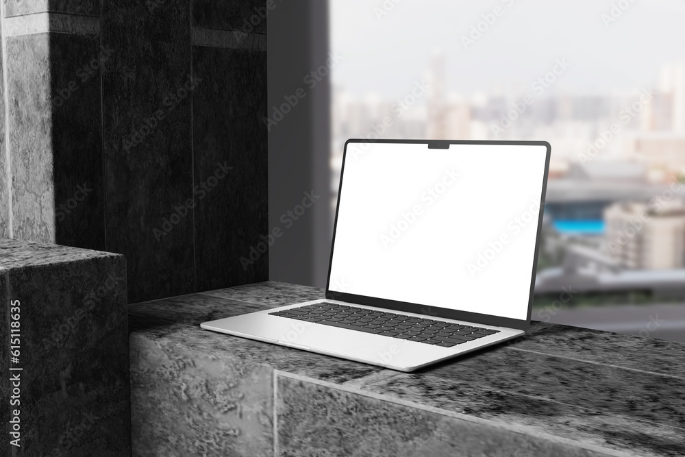 Realistic Laptop Mockup for showcasing your Ads Design to clients Stock ...