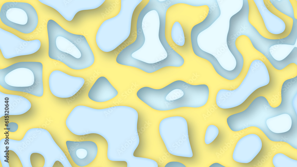 Vecteur Stock paper cut 3d render topography abstract ,beautiful color ...