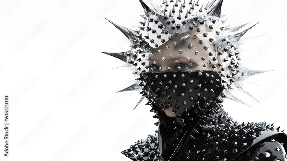 Beautiful young woman with punk rock style studded hat. Artwork beauty ...