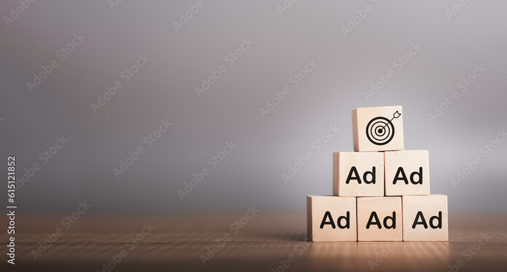 Target advertising online to success concept. programmatic Ad in feed ...