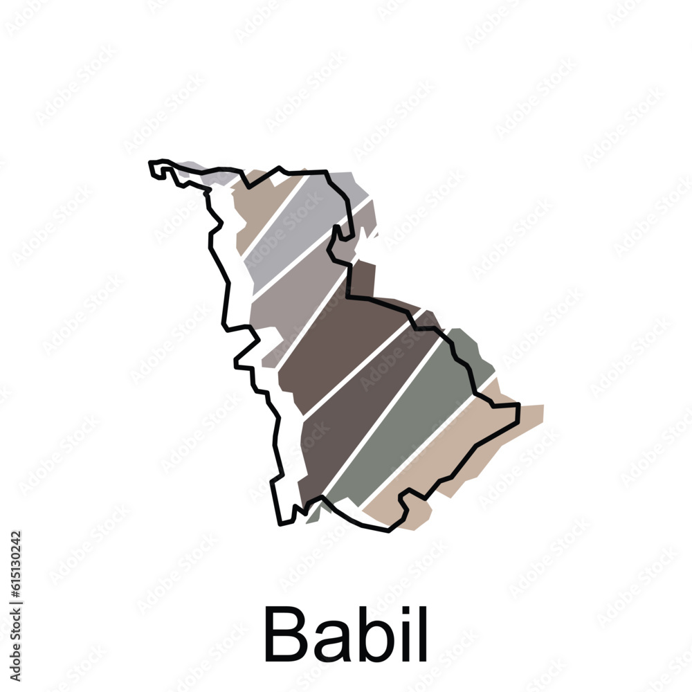 Fully editable, detailed vector map of Babil, map Vector map of Iraq ...