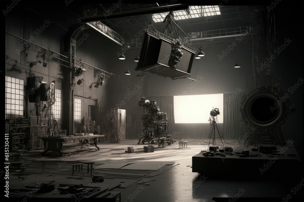 Deserted film studio set: an eerie relic of cinema's past ,made with ...