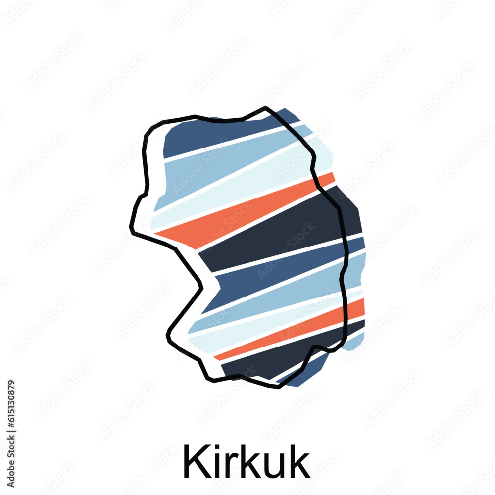 Fully editable, detailed vector map of Kirkuk, map Vector map of Iraq ...