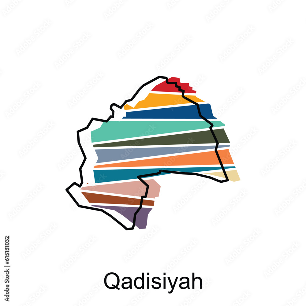 Fully editable, detailed vector map of Qadisiyah, map Vector map of ...