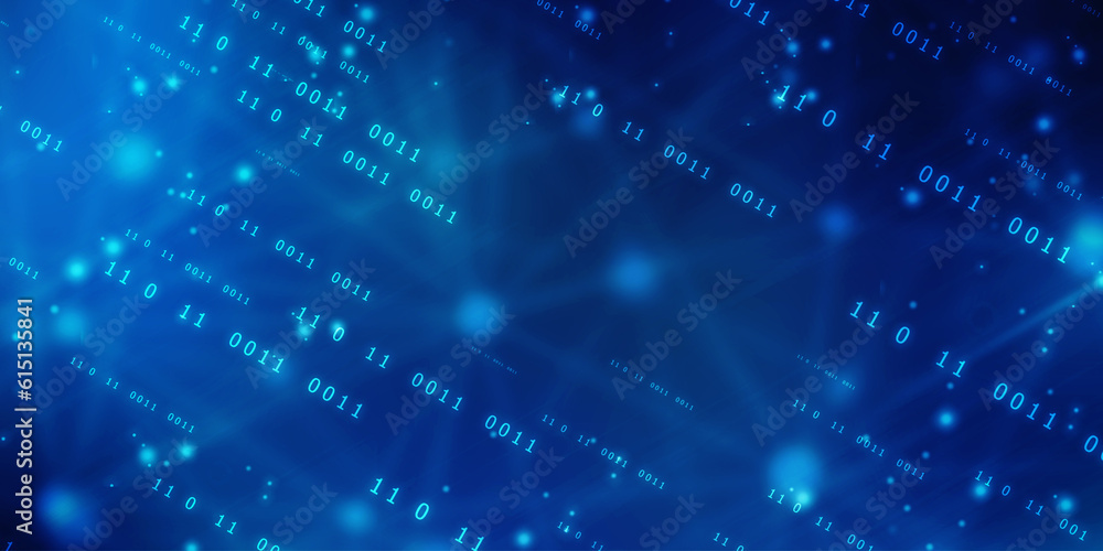 Binary Code Background, Digital Abstract technology background, flowing ...