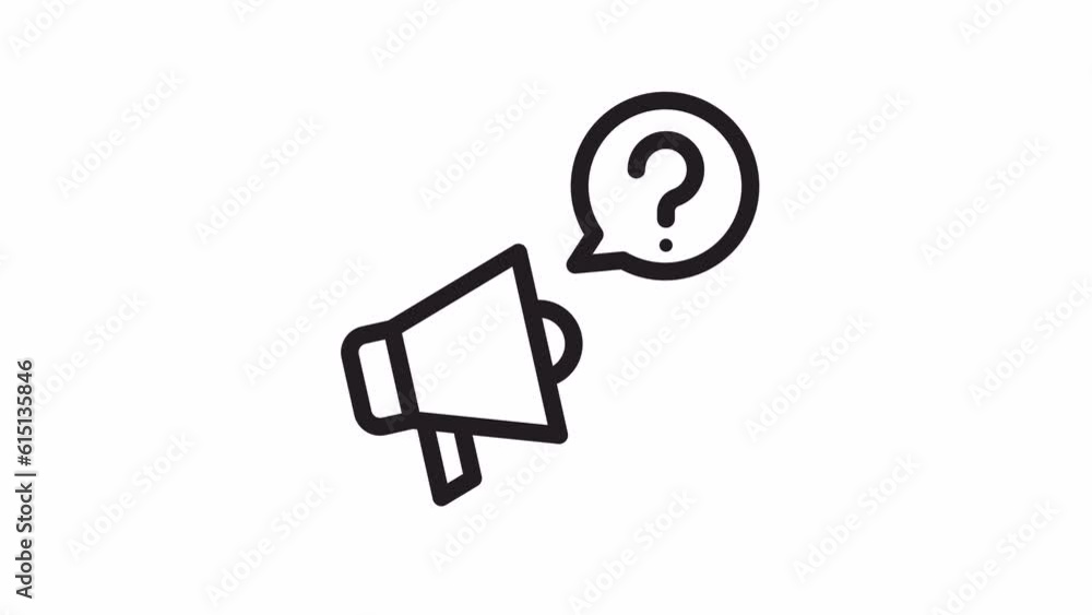 Announce Question, Questions and FAQ animated icon on transparent ...