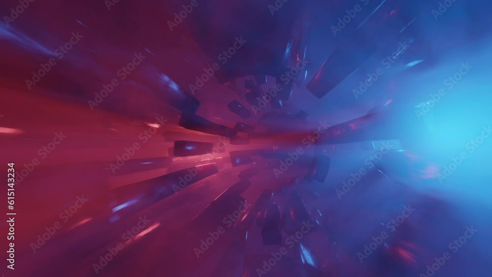 Abstract seamless loop rotation animation hyper jump in deep space ...