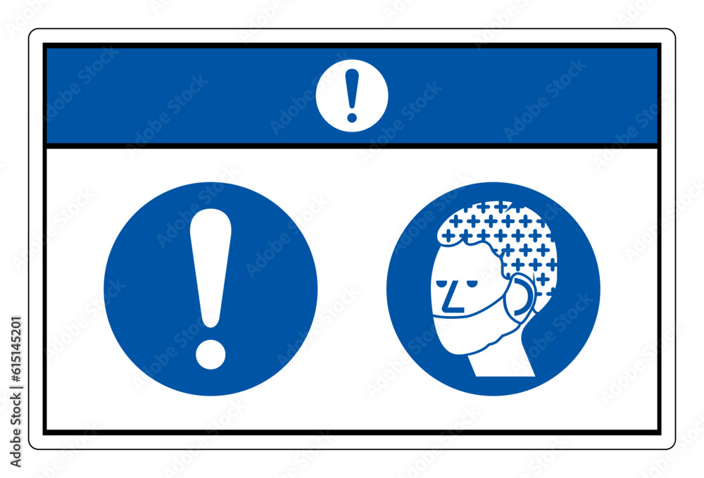 Notice Wear Hair Net and Mask Symbol Sign, Vector Illustration, Isolate ...
