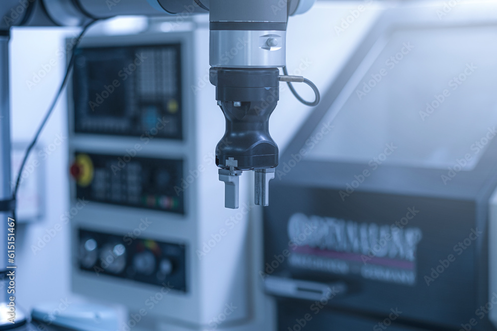 Robot arm in a factory, robotic arm catch for electronic assembly line ...