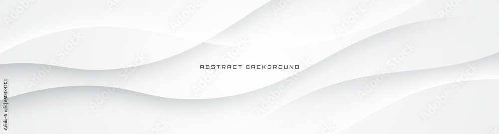 3D white geometric abstract background overlap layer on bright space ...