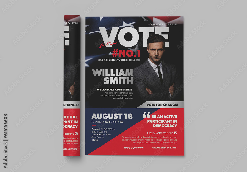 Voting Election Political Flyer Poster Layout Stock Template | Adobe Stock