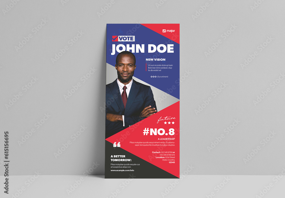 Election Campaign Politics Vote DL Card Flyer Layout Stock Template ...
