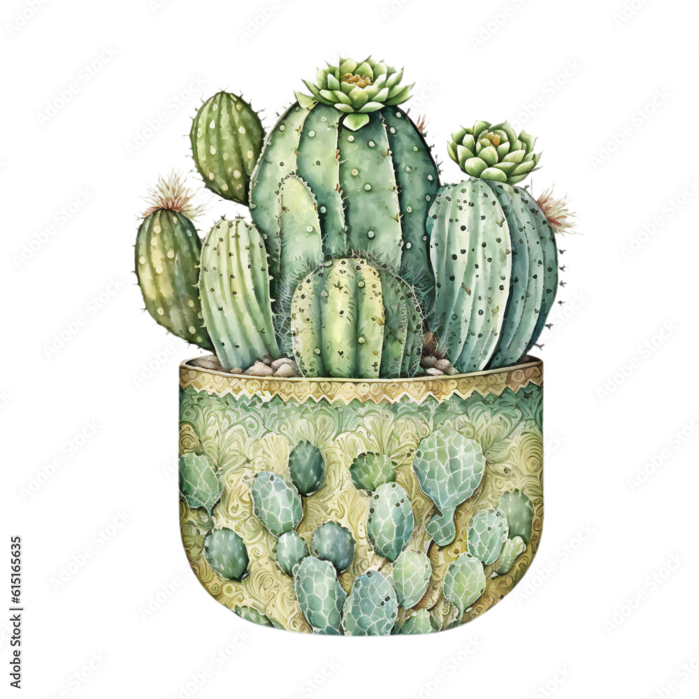 Watercolor Cactus Clip art, Watercolor Clip Art, Watercolor Sublimation ...