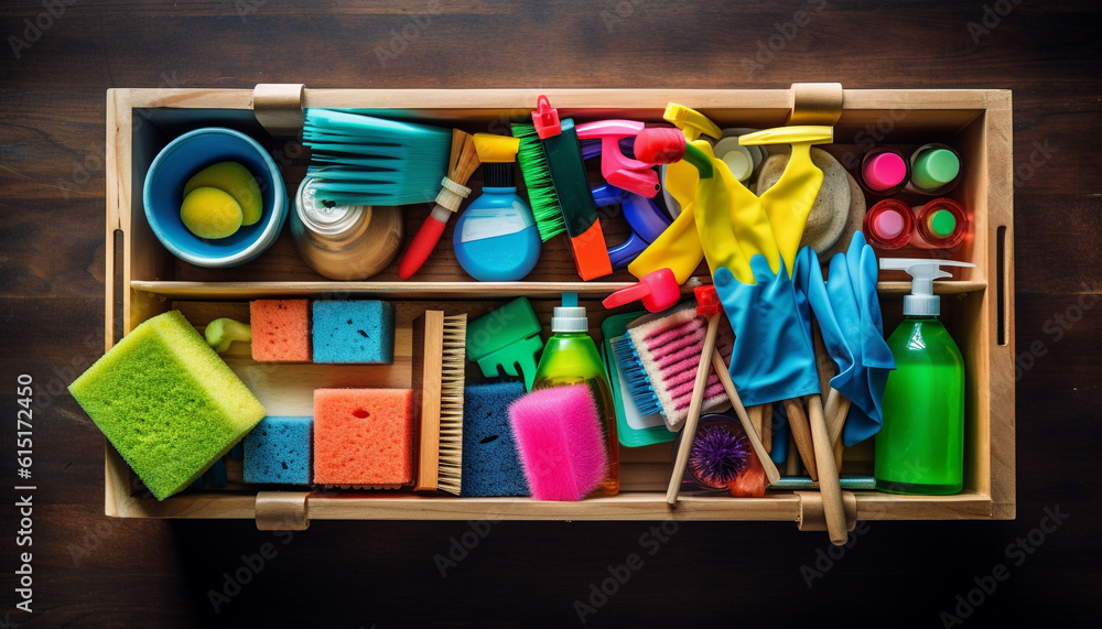 Colorful toy box collection showcases childhood creativity and learning ...