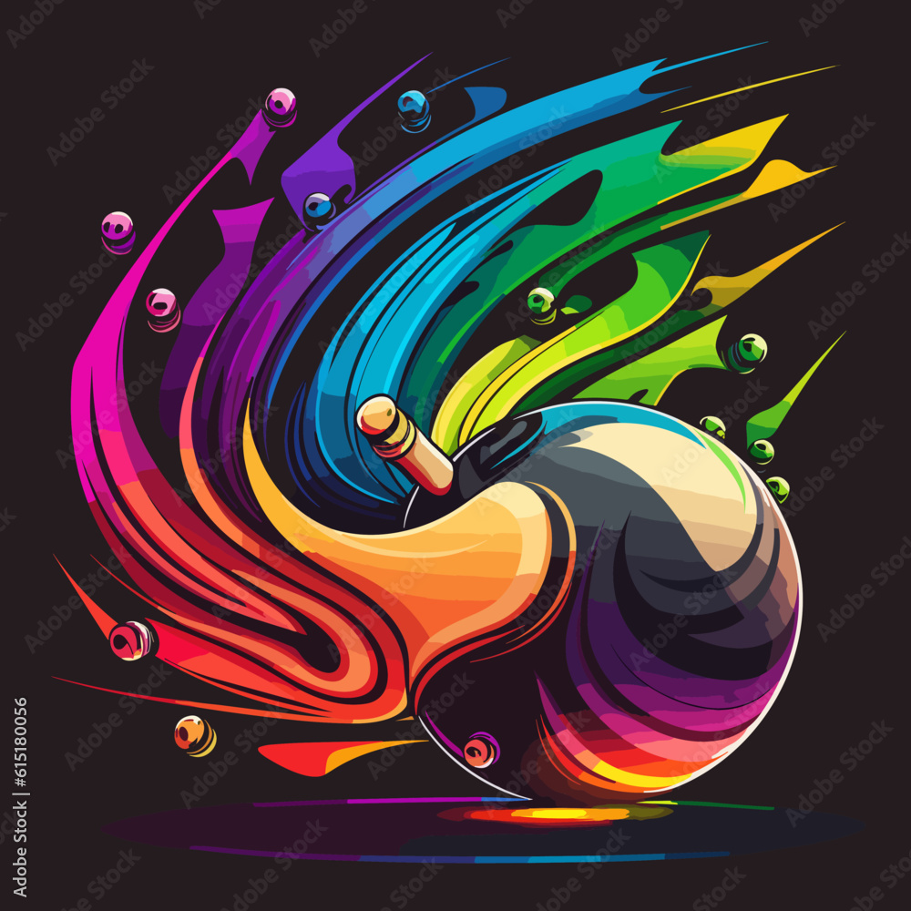 Bowling abstract ball. cartoon vector illustration. Bowling logo, icons ...