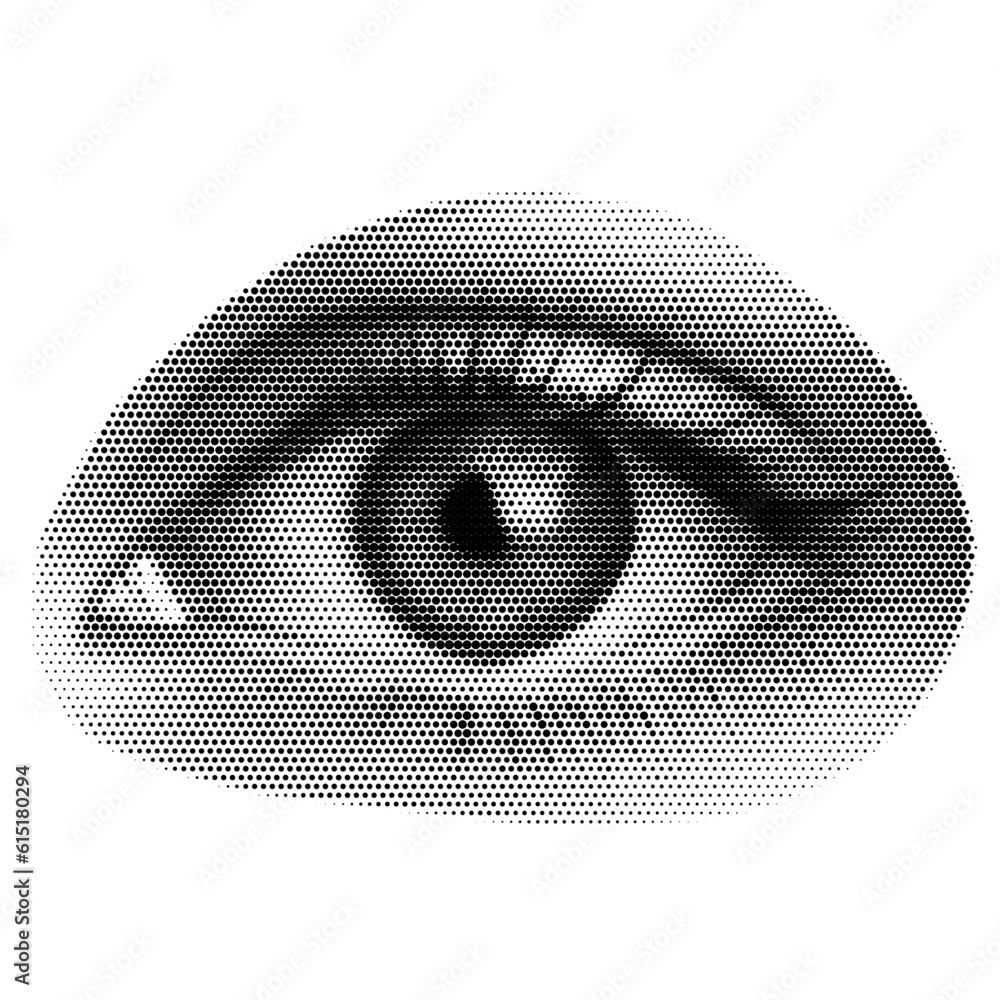 Vetor de Retro halftone collage eye for use in mixed media designs ...