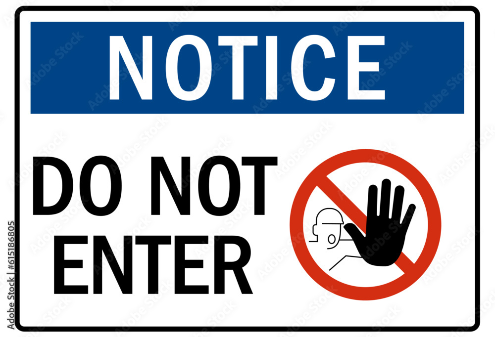 Do not enter warning sign and labels Stock Vector | Adobe Stock
