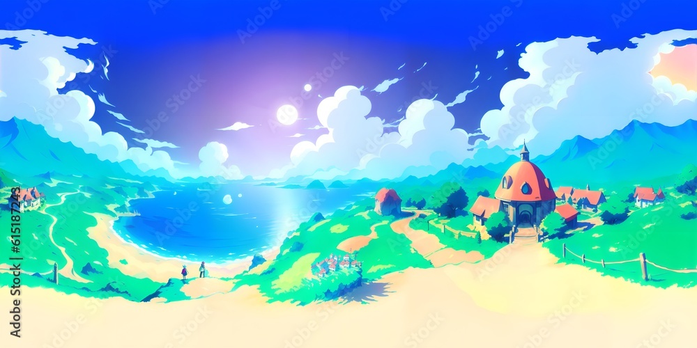 Anime Style HDR Sky Map 360 degree - generative ai, üretken, yapay zeka ...