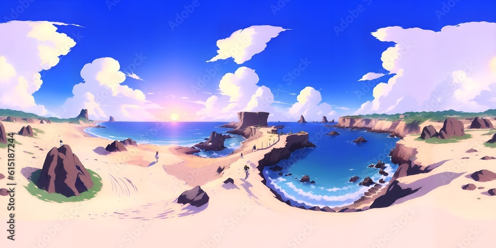 Anime Style HDR Sky Map 360 degree - generative ai, üretken, yapay zeka ...