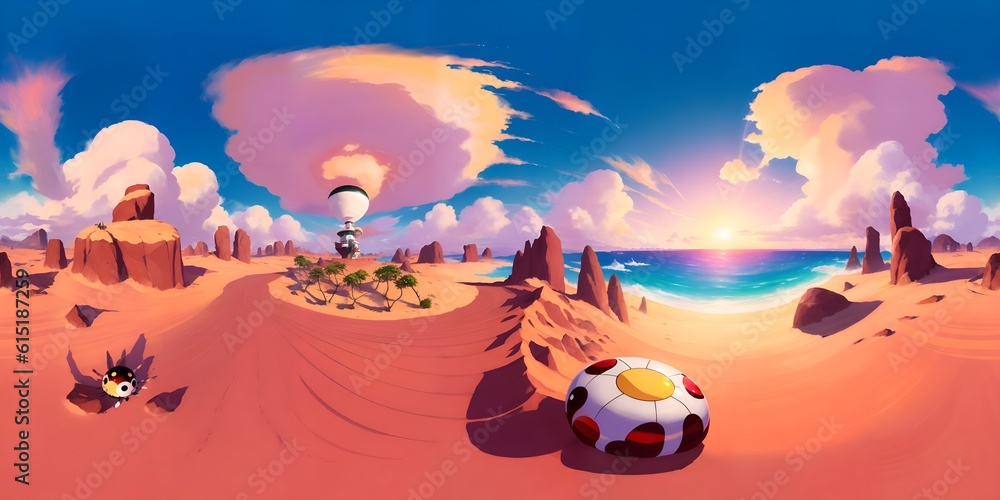 Anime Style HDR Sky Map 360 degree - generative ai, üretken, yapay zeka ...