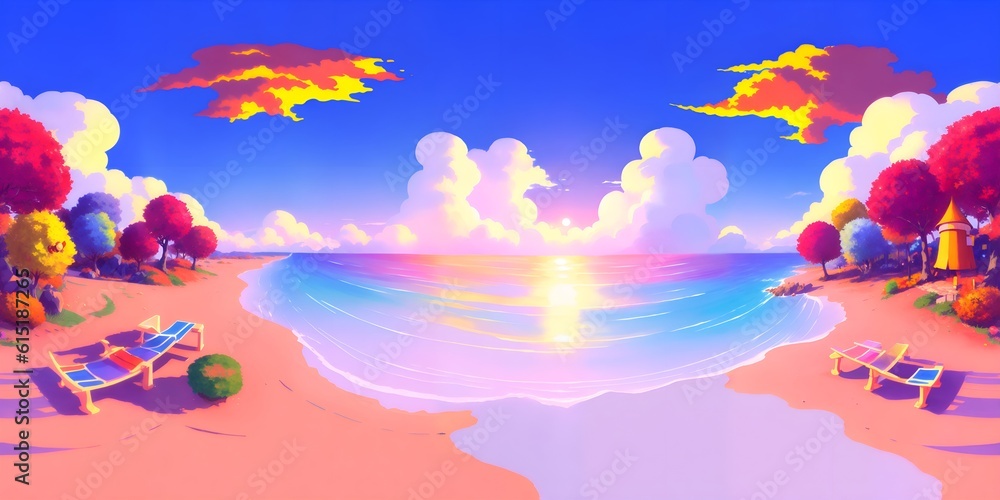 Anime Style HDR Sky Map 360 degree - generative ai, üretken, yapay zeka ...