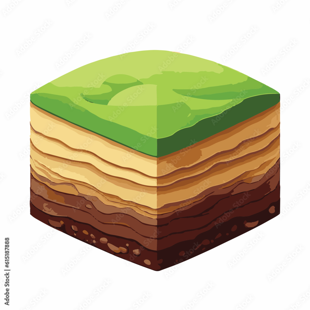 Isometric ground layers isolated on white background. Vector cartoon ...