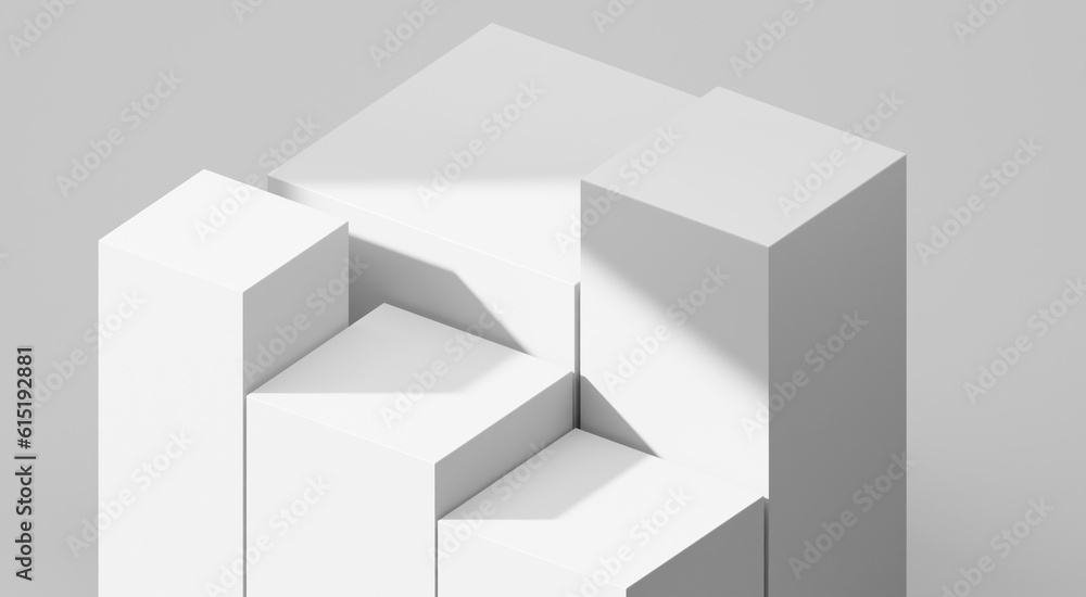 White simple cube empty product stage 3d background of blank space ...