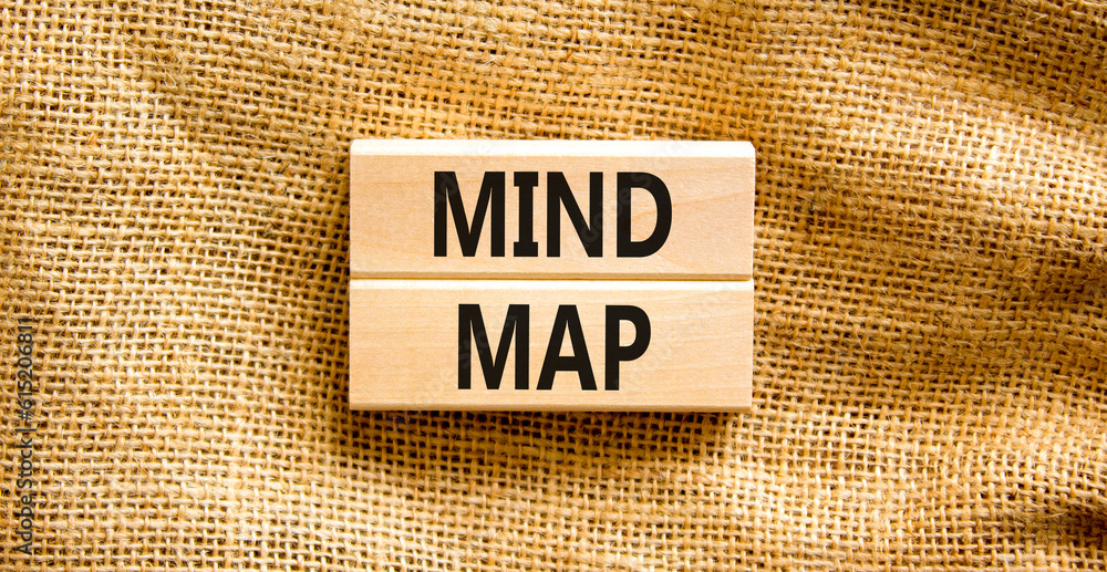 Mind map symbol. Concept words Mind map on wooden blocks on a beautiful ...