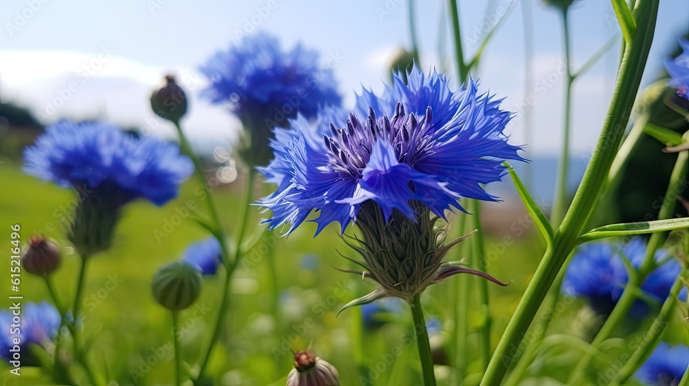 Blue colored Centaurea cyanus is the most common cornflower in Germany ...