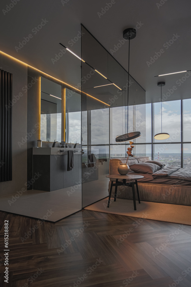 cool expensive interior design of room in prestigious luxury hotel with ...