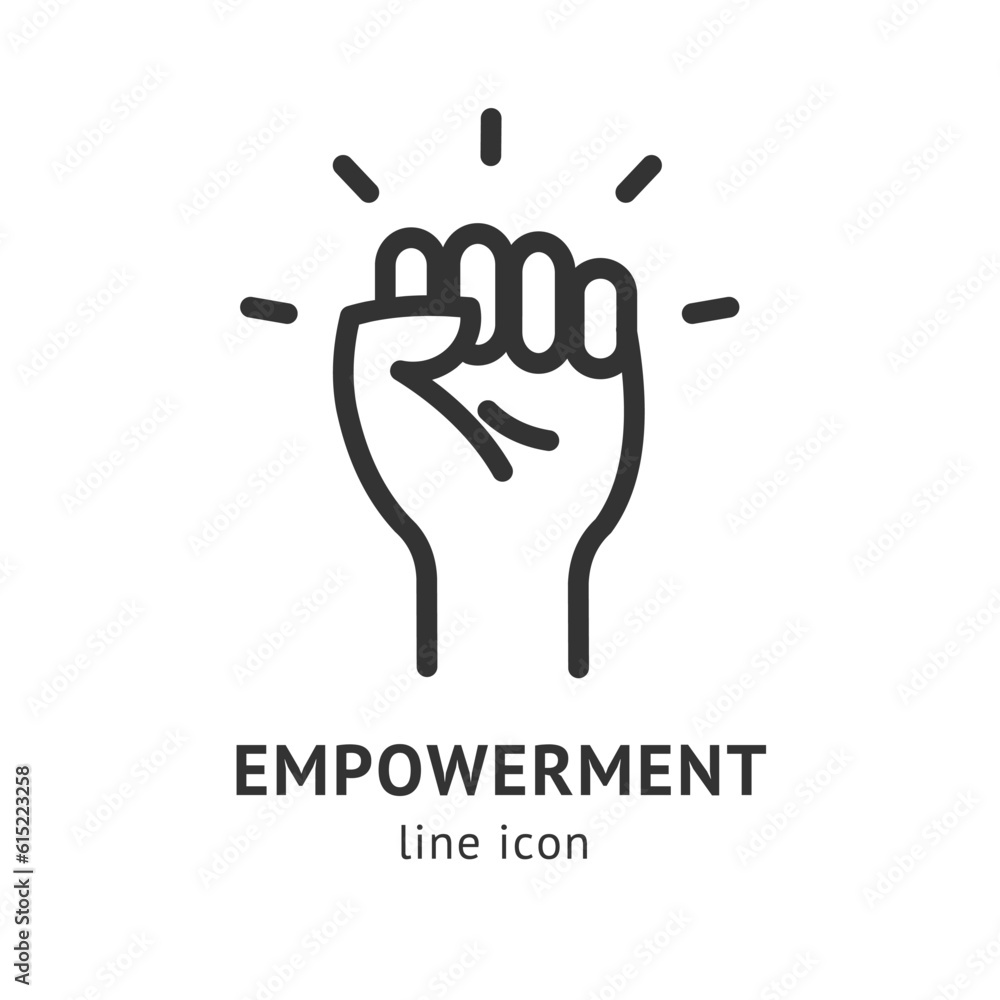 Empowerment Sign Black Thin Line Icon Emblem Concept Symbol of Courage ...