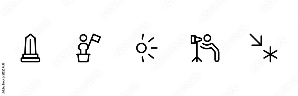 viewpoint icon, binoculars, landmarks vector set design with Editable ...