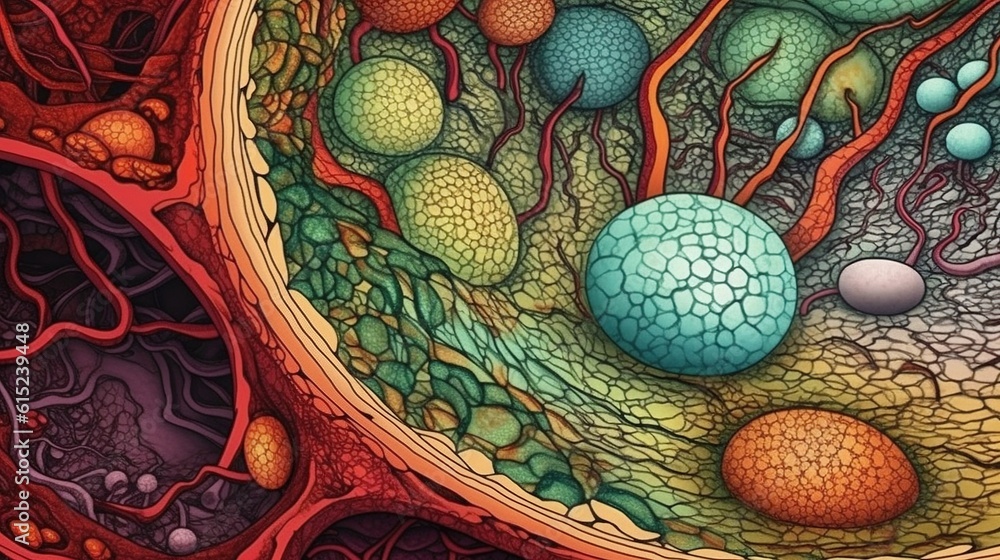 Anatomy of a plant cell . Fantasy concept , Illustration painting ...