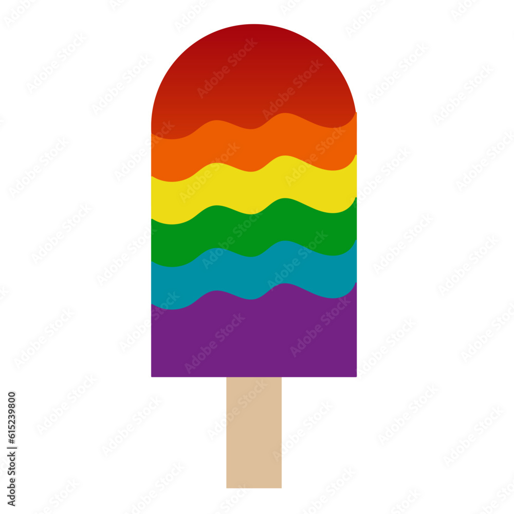 rainbow layered Popsicle isolated on transparent background, National ...