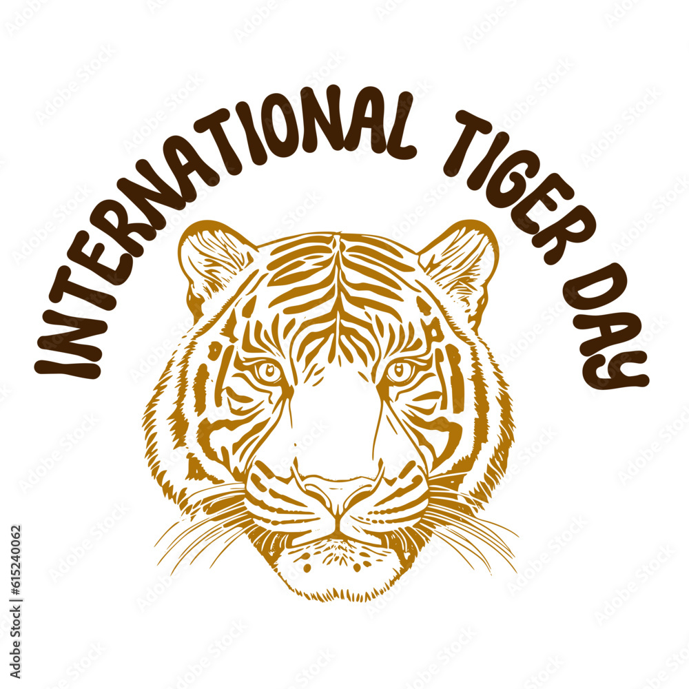 International Tiger Day text typography, calligraphy, lettering ...