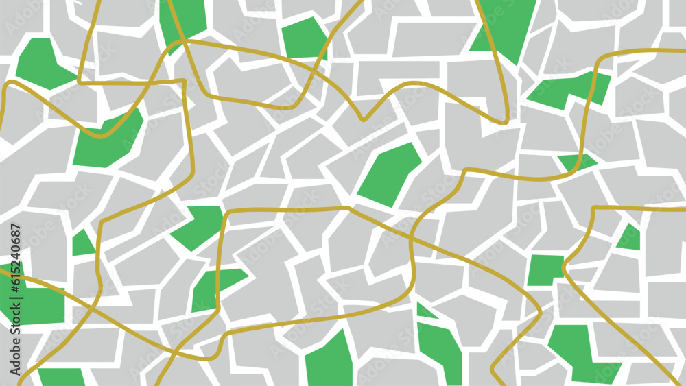 map. a city map with a bird's-eye view. streets. roads. houses and ...