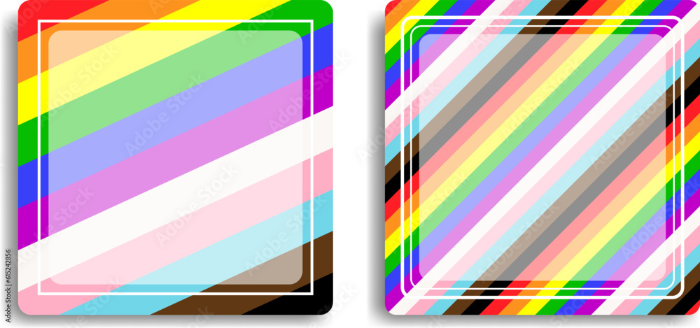 LGBTQ Pride Flag Frame. Square Frame Border with LGBTQ+ Pride Rainbow ...
